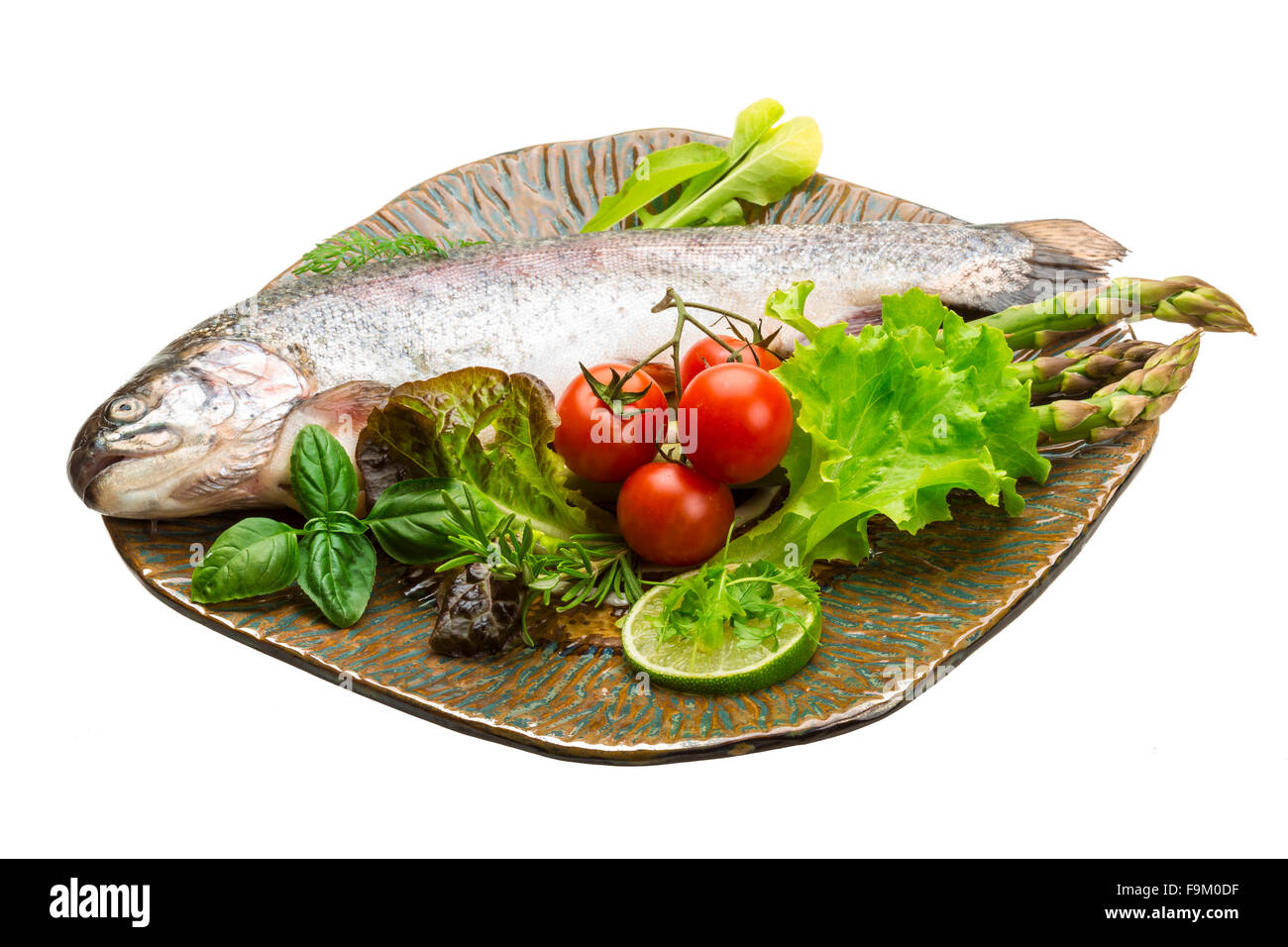 Fresh raw rainbow trout Stock Photo - Alamy