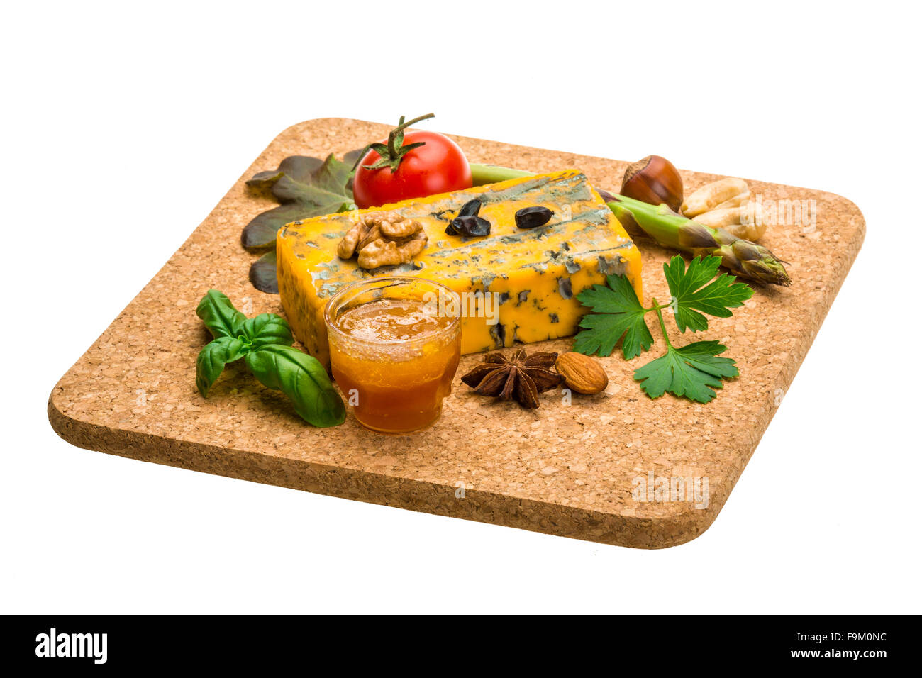 Gold cheese with mould Stock Photo - Alamy