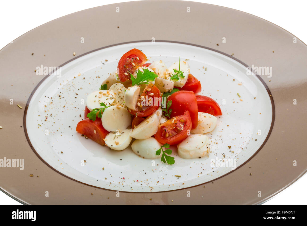Italoan salad Caprese isolated on white Stock Photo - Alamy