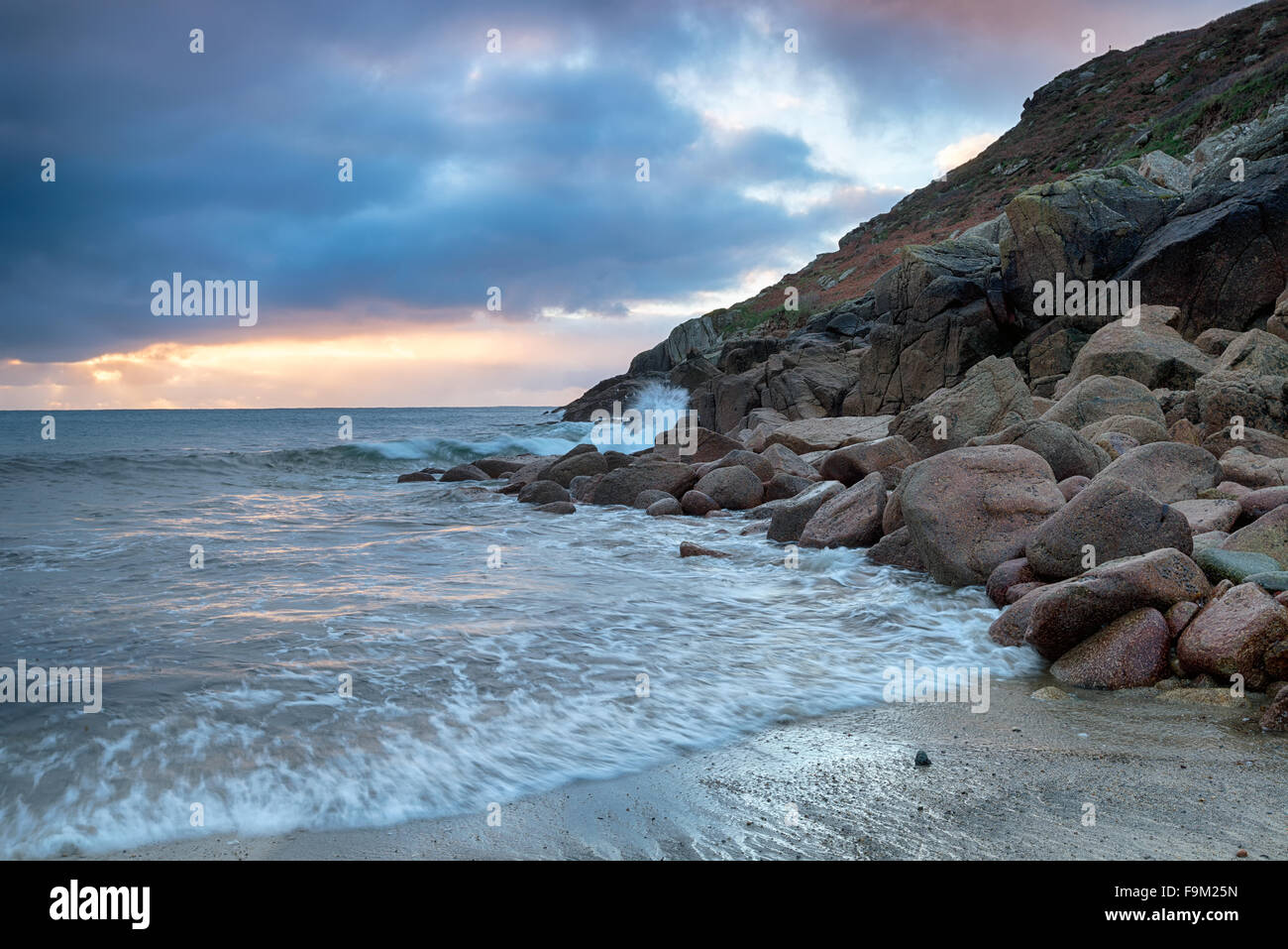 Sunrise at Penberth Cove near Penzance in Cornwall Stock Photo - Alamy