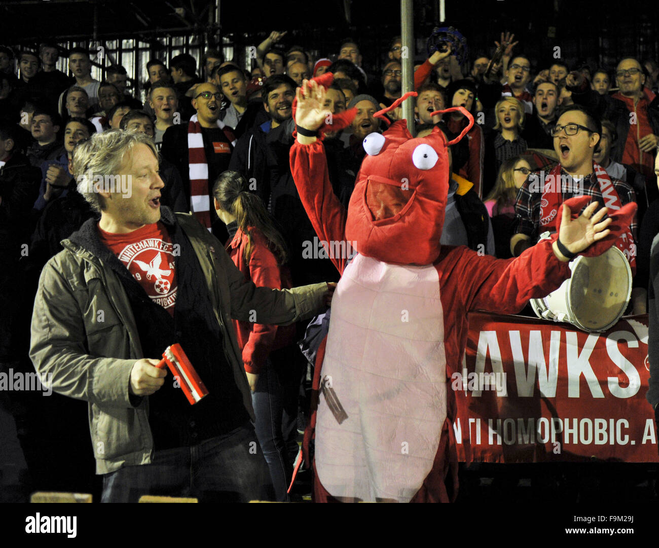 Brighton UK 16th December 2015 - The Whitehawk Ultras fans at the FA ...
