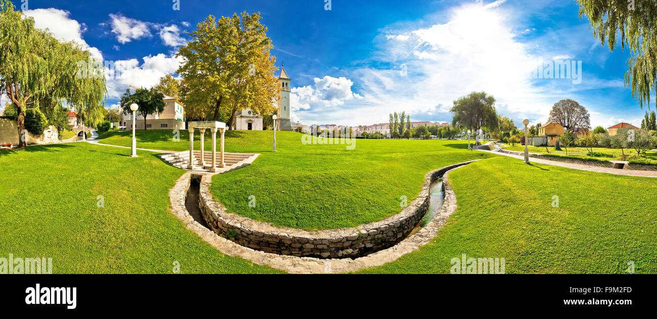Solin park and church panoramic view with Jadro river, Dalmatia ...