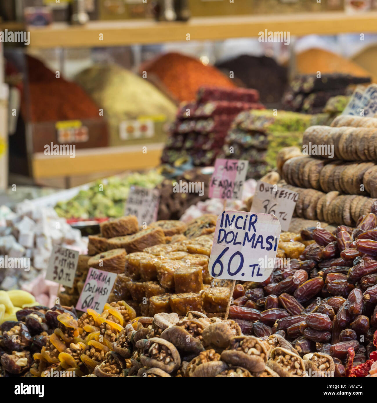 Famous turkish delights on the market Stock Photo - Alamy