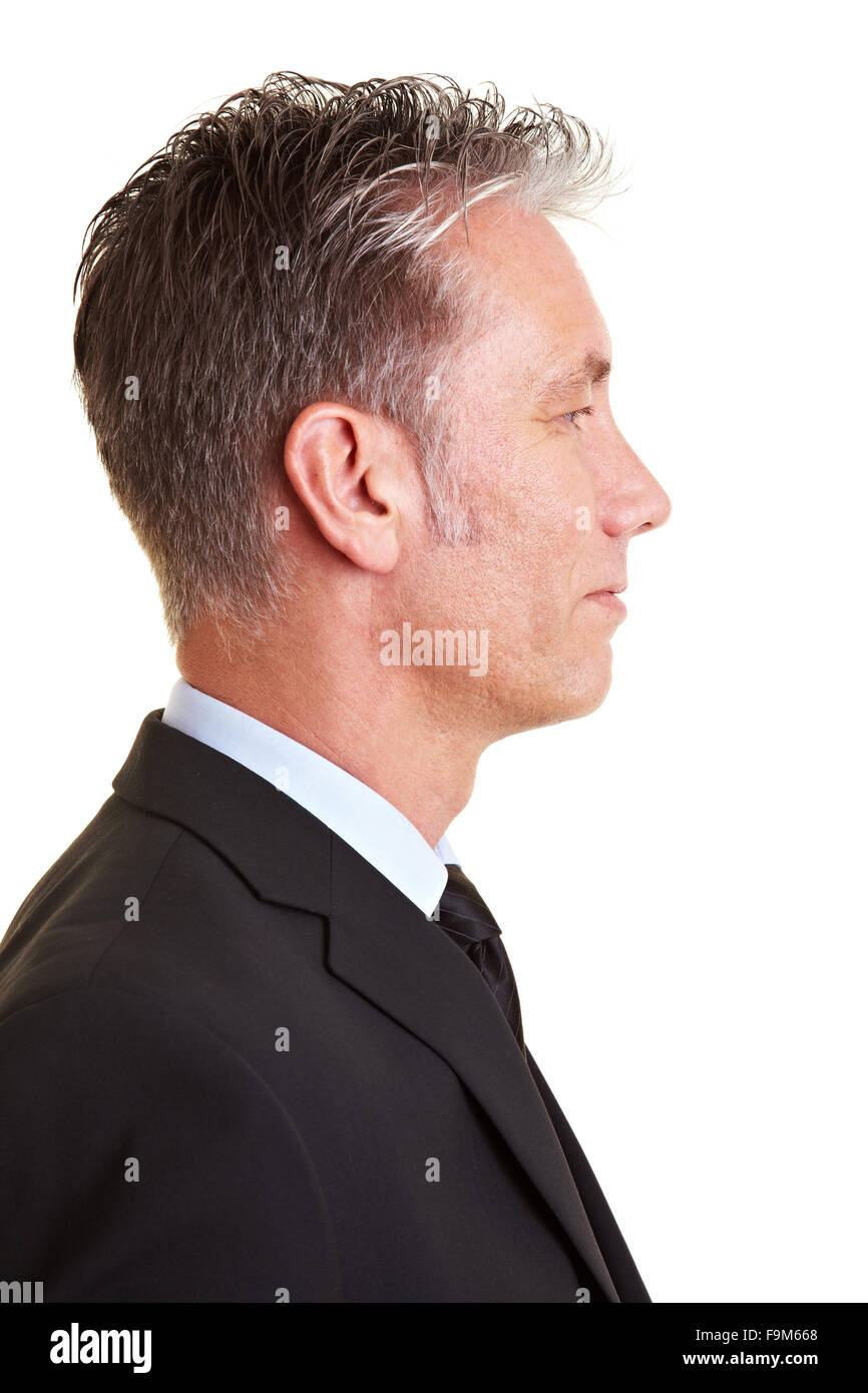 Side view of an elderly business man Stock Photo - Alamy