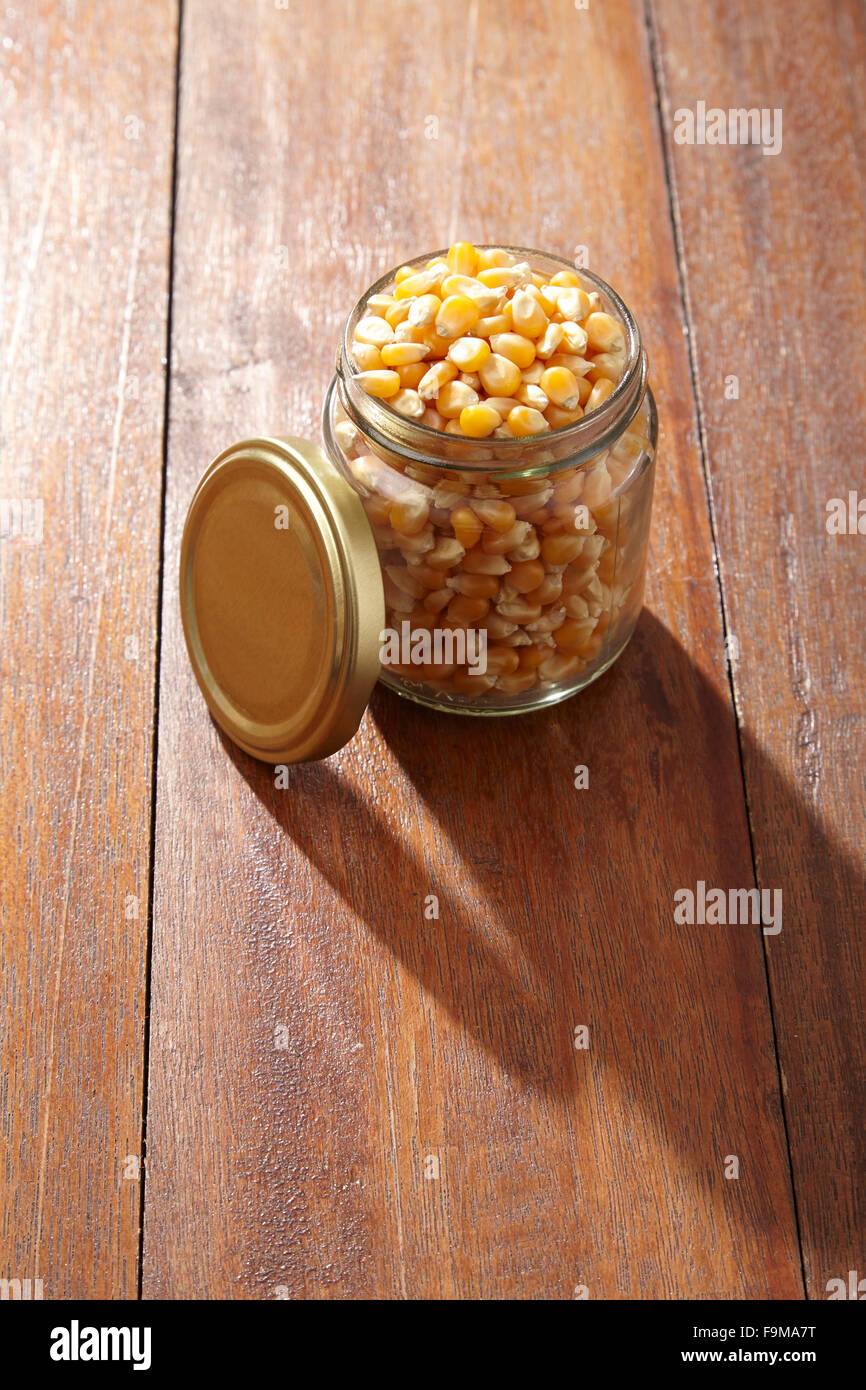 maize corn in a glass container Stock Photo - Alamy