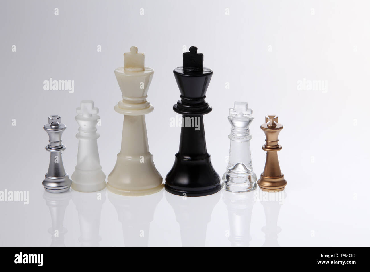 all the kings of chess pieces,side by side Stock Photo - Alamy