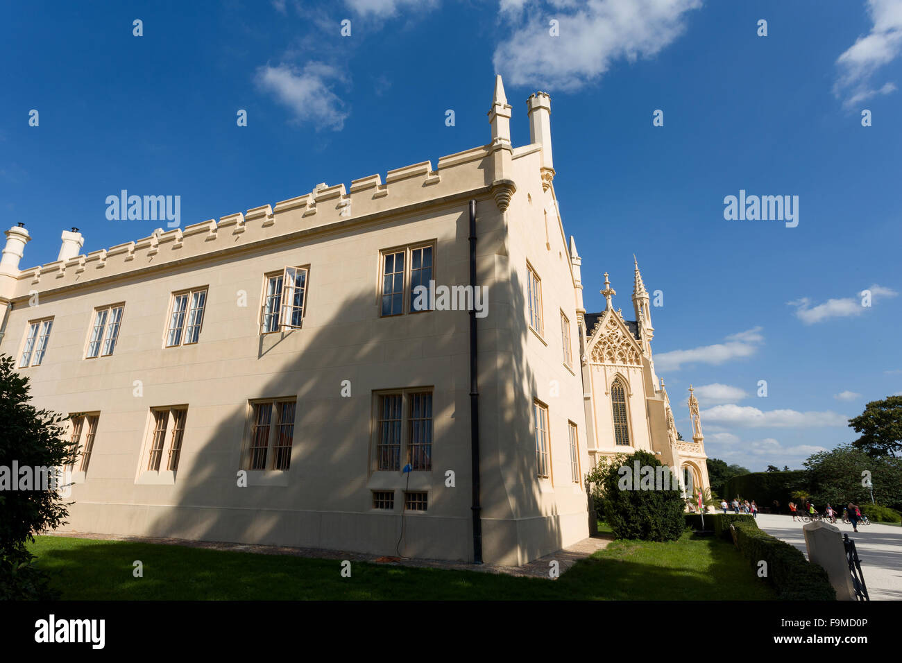 Front View of Lednice Castle at Sunset, UNESCO World Heritage in ...