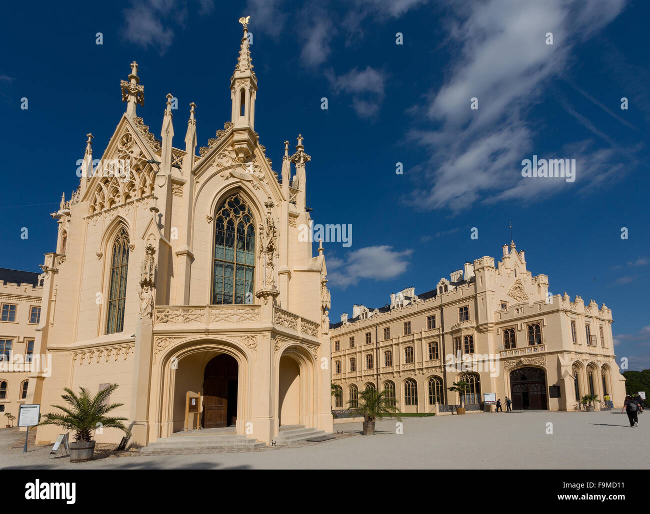 Front View of Lednice Castle at Sunset, UNESCO World Heritage in ...