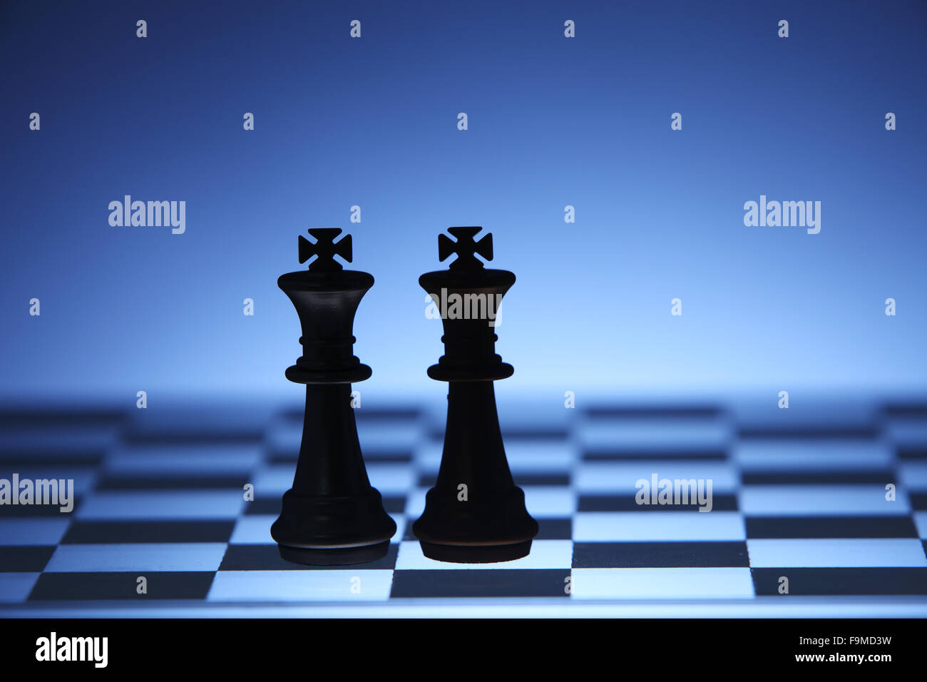 battle between two kings on the board Stock Photo - Alamy