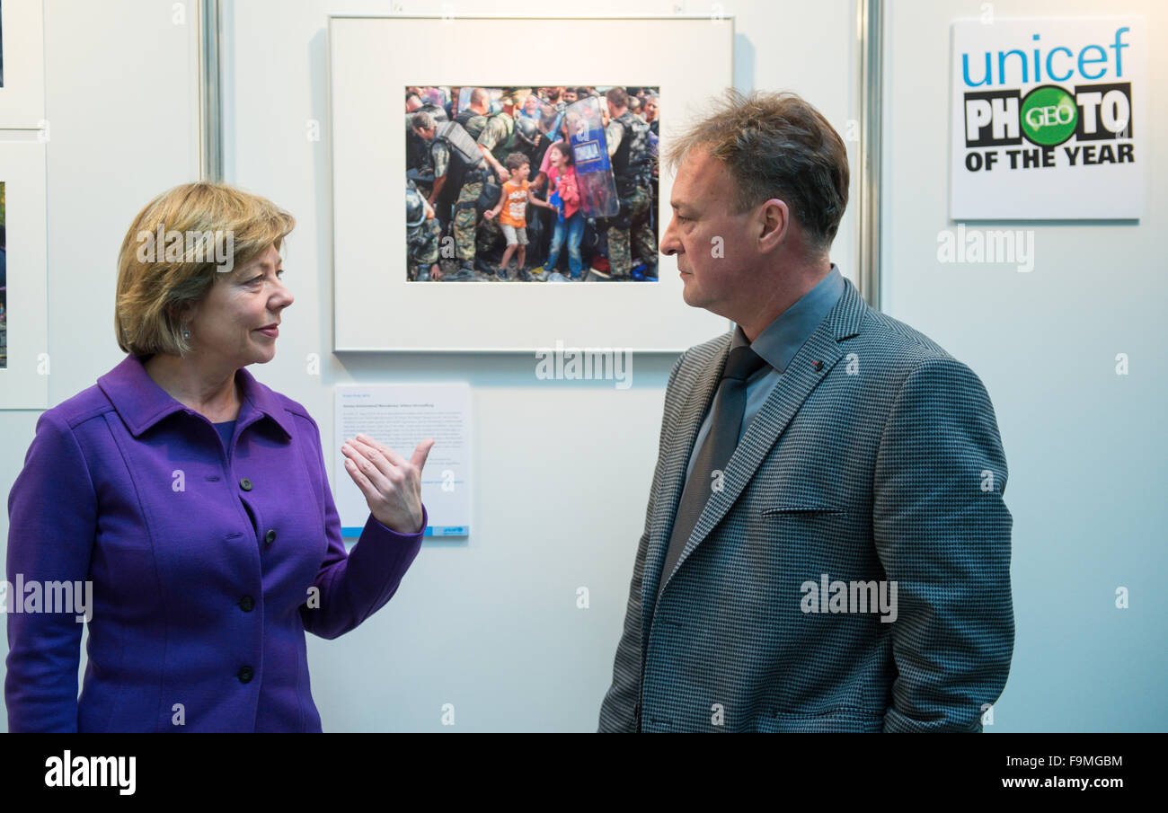 Berlin, Germany. 17th Dec, 2015. Daniela Schadt, patron of UNICEF ...