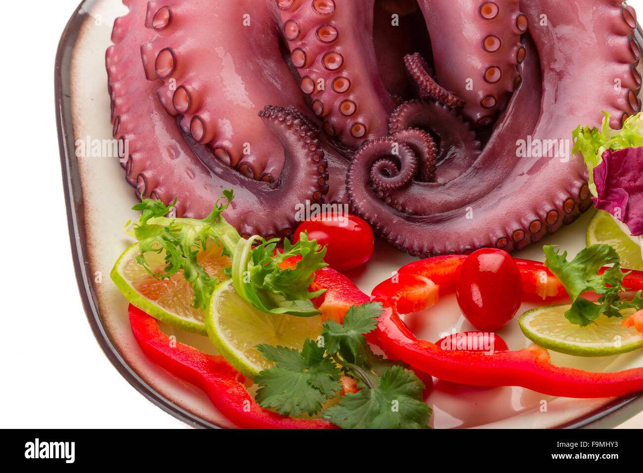Large boiled octopus Stock Photo - Alamy