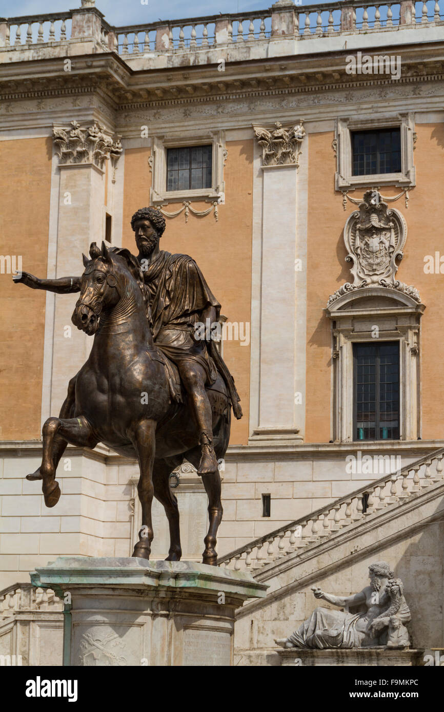 Campidoglio square (Piazza del Campidoglio) in Rome, Italy Stock Photo ...