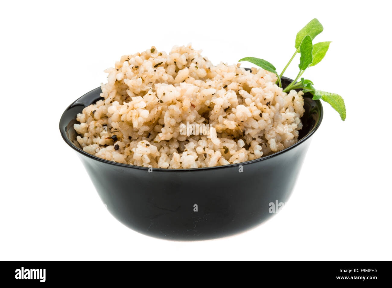 Boiled rice with herbs Stock Photo - Alamy