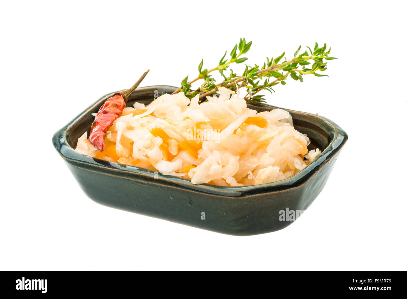 Fermented cabbage with herbs Stock Photo - Alamy