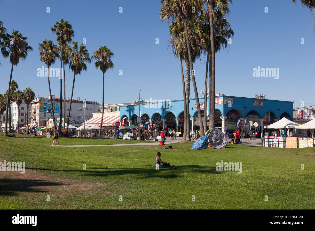 Busy tourist street in Venice Beach; California; USA; America Stock ...