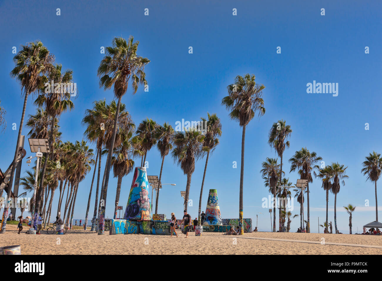 Busy tourist street in Venice Beach; California; USA; America Stock ...