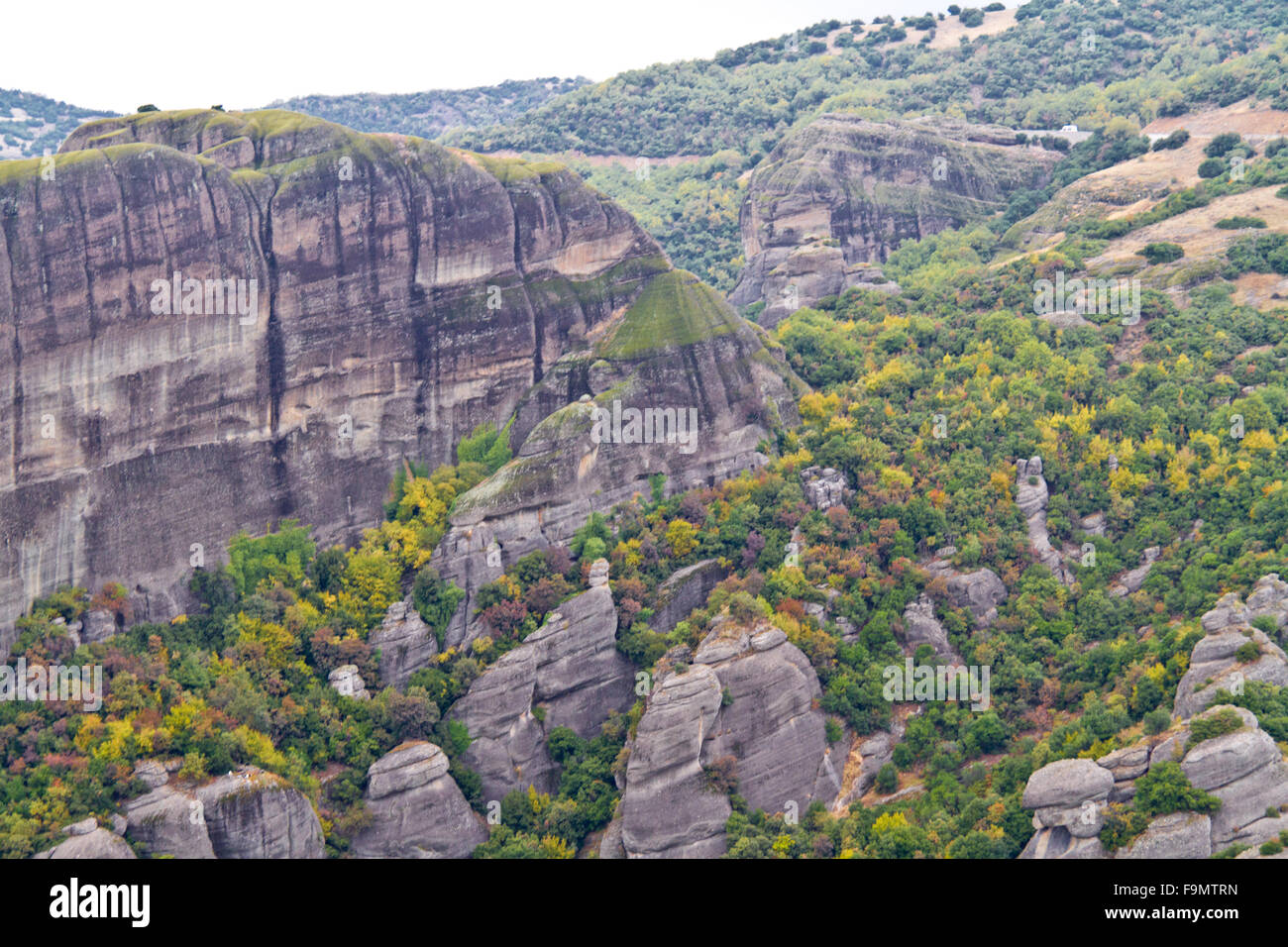 Meteora cliffs and monasteries Stock Photo - Alamy