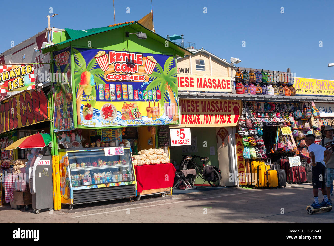 Busy tourist street in Venice Beach; California; USA; America Stock ...