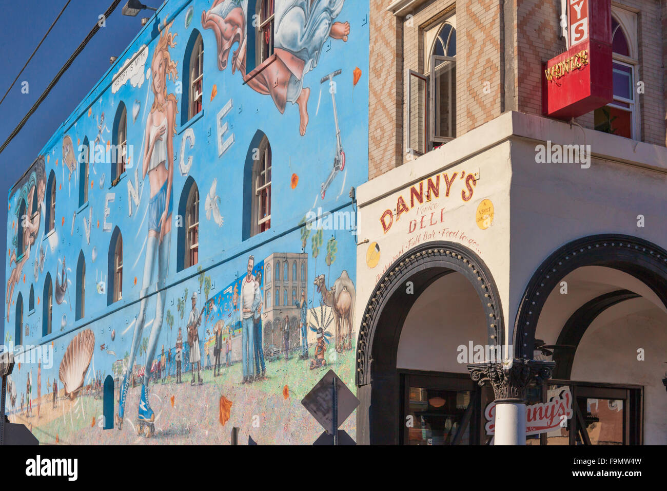 Busy tourist street in Venice Beach; California; USA; America Stock ...
