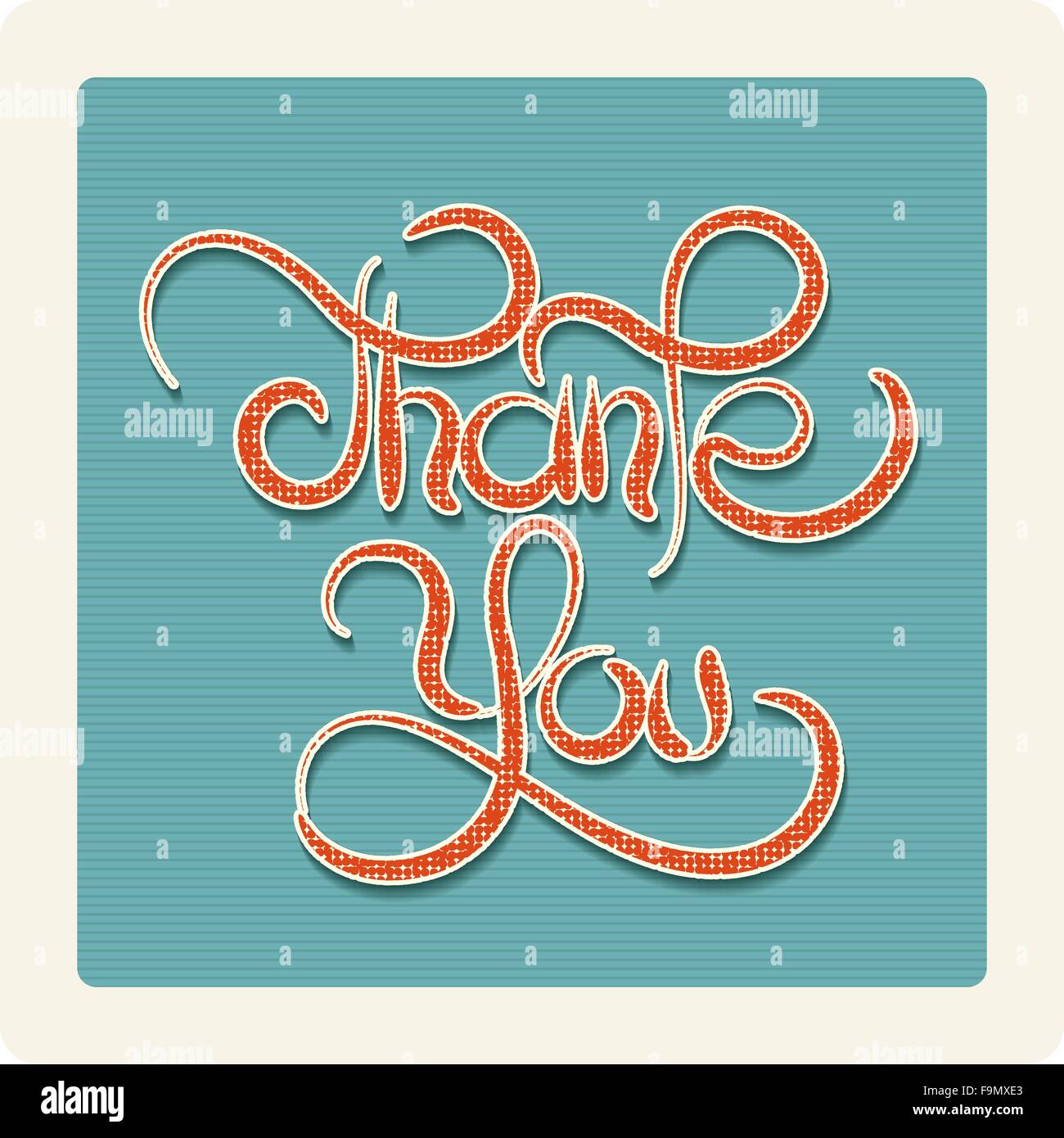 Thank you Hand writing lettering. Illustration in retro style Stock ...