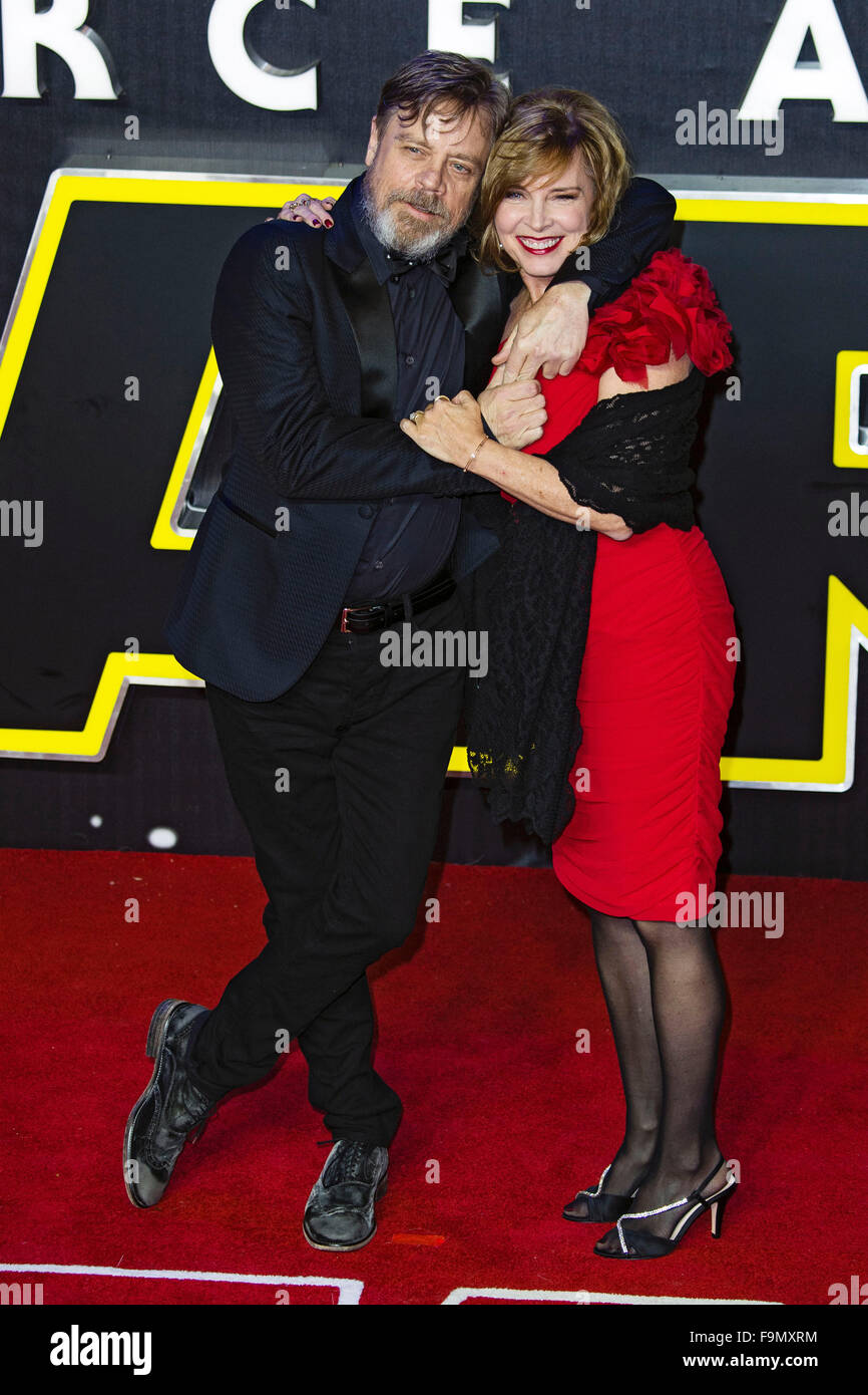 London, UK. 16th December, 2015. Mark Hamill and wife Marilou attend ...