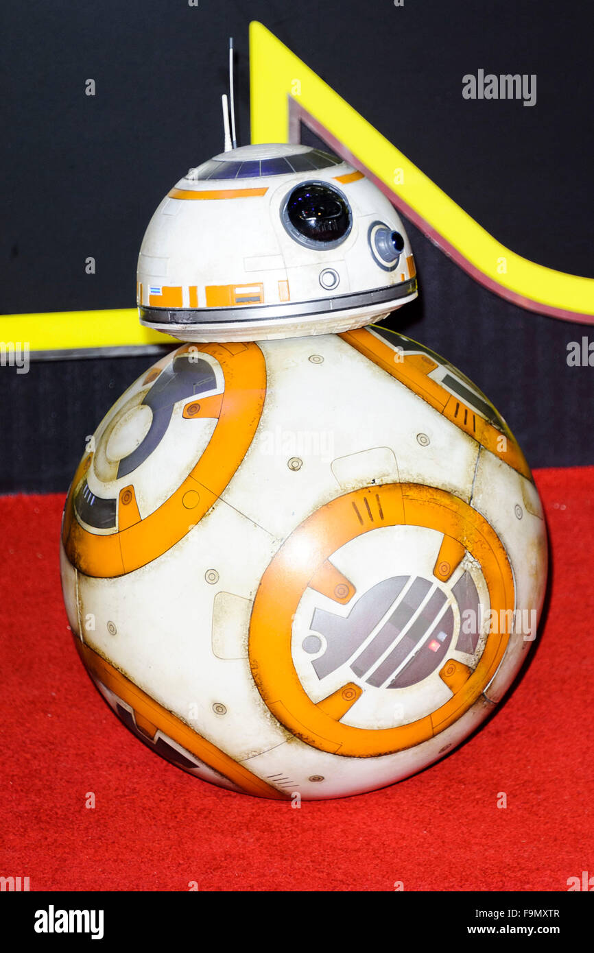 London, UK. 16th December, 2015. BB8 attends the European Premiere of ...