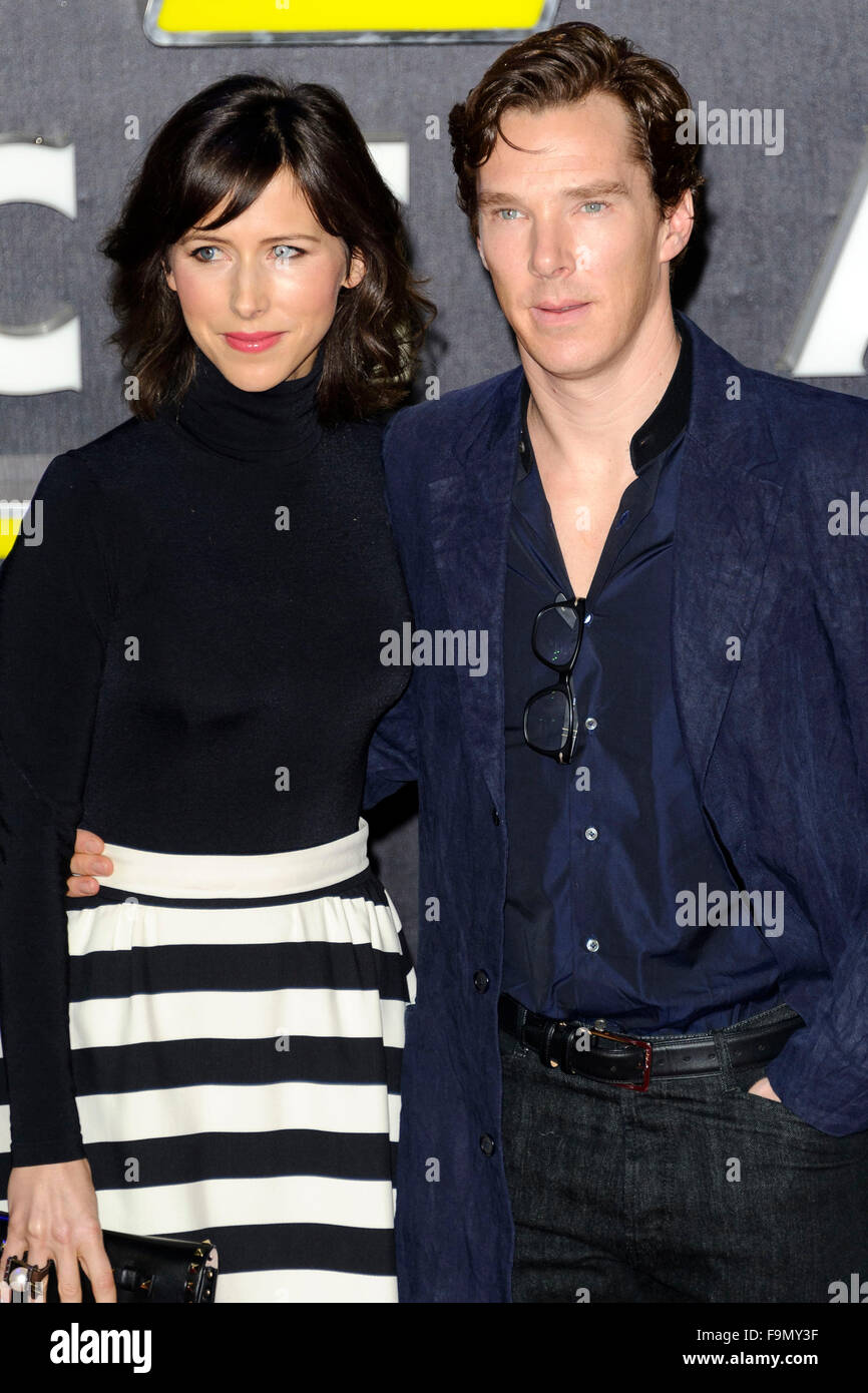 London, UK. 16th December, 2015. Benedict Cumberbatch and wife Sophie ...