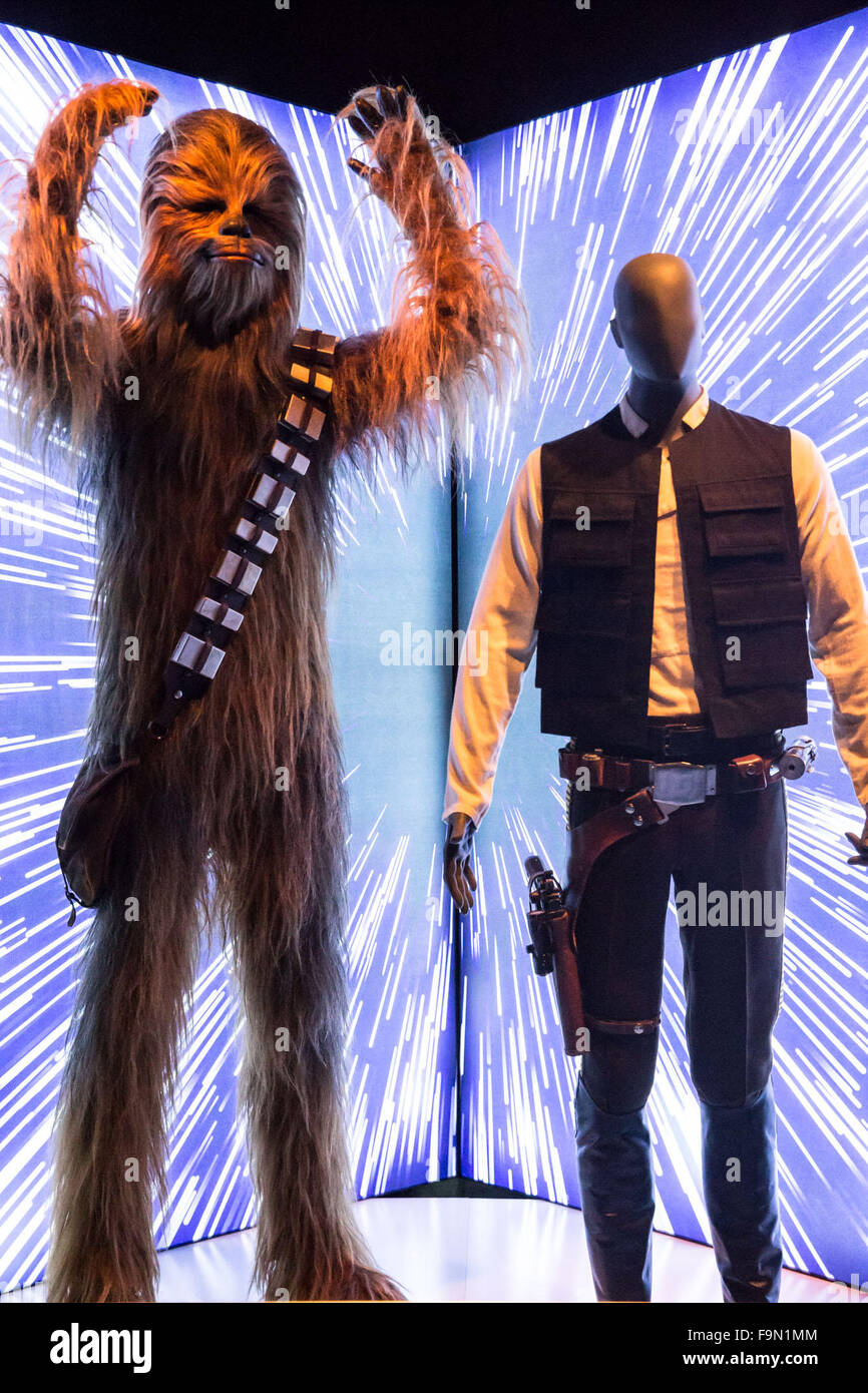 New York, USA. 17th December, 2015. Iconic costumes from Star Wars are ...