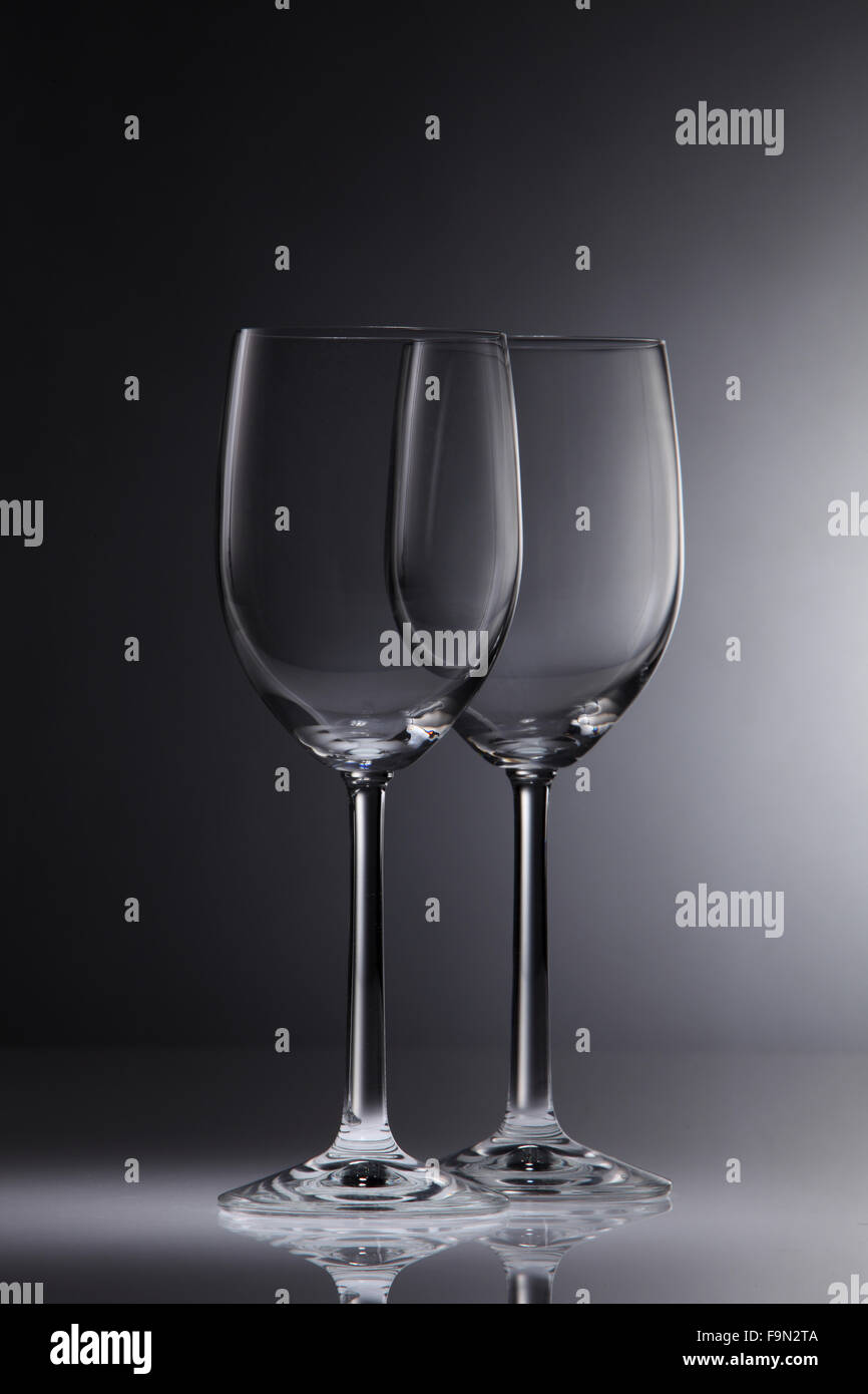 Empty red white wine glass Stock Photo - Alamy