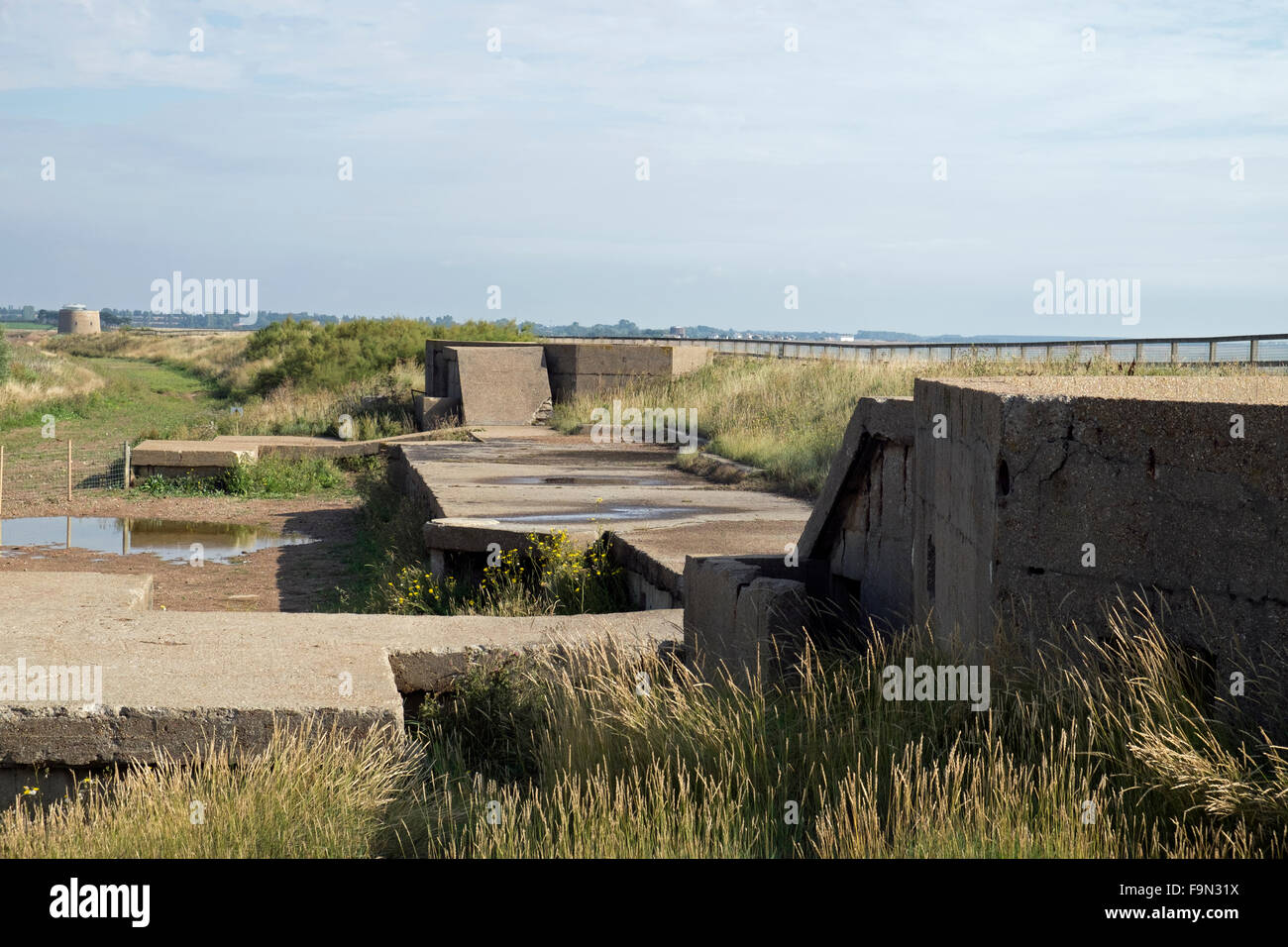 WW2 concrete bunkers, East Lane, Bawdsey, Suffolk, UK Stock Photo - Alamy