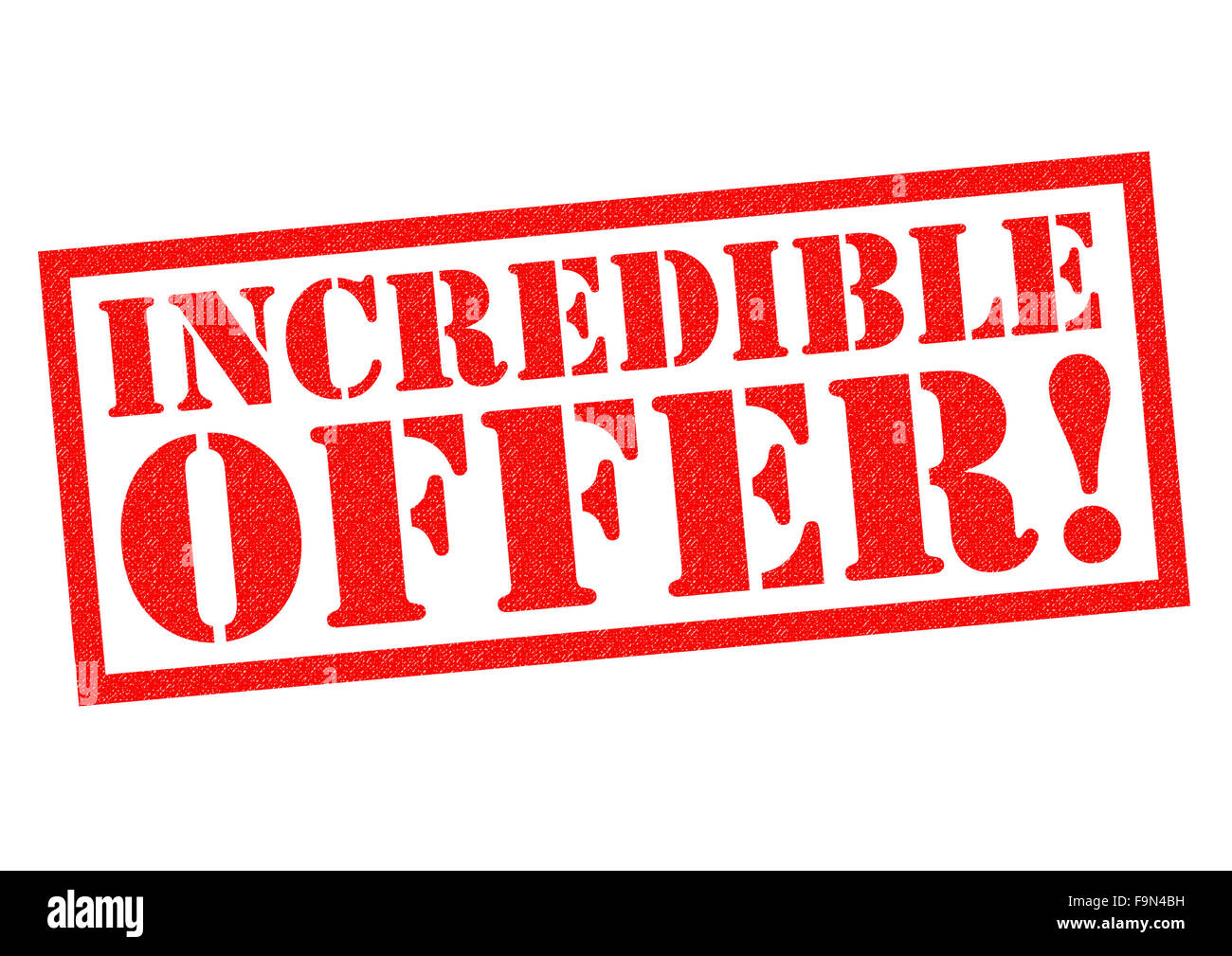 INCREDIBLE OFFER! red Rubber Stamp over a white background Stock Photo ...