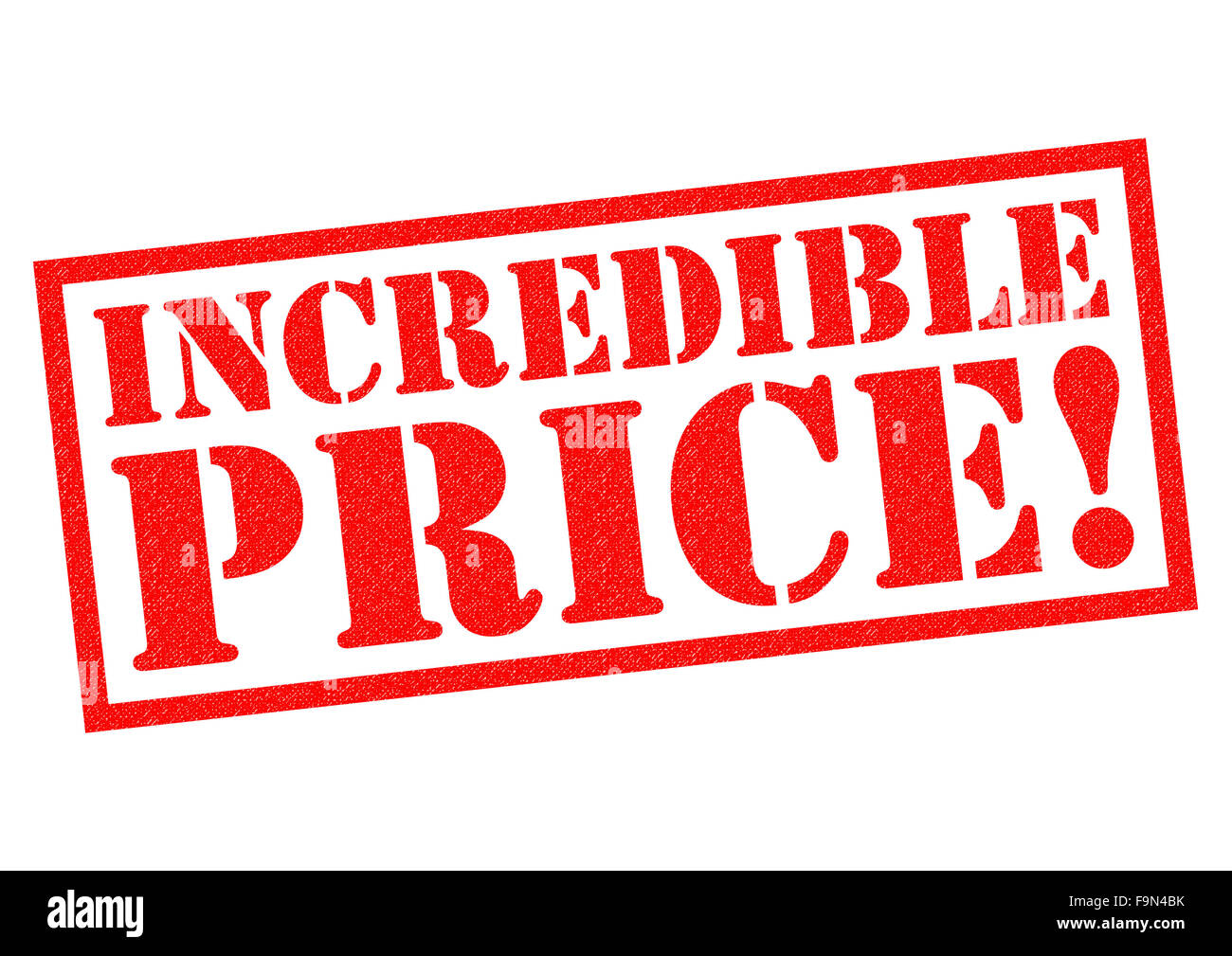 INCREDIBLE PRICE! red Rubber Stamp over a white background Stock Photo - Alamy