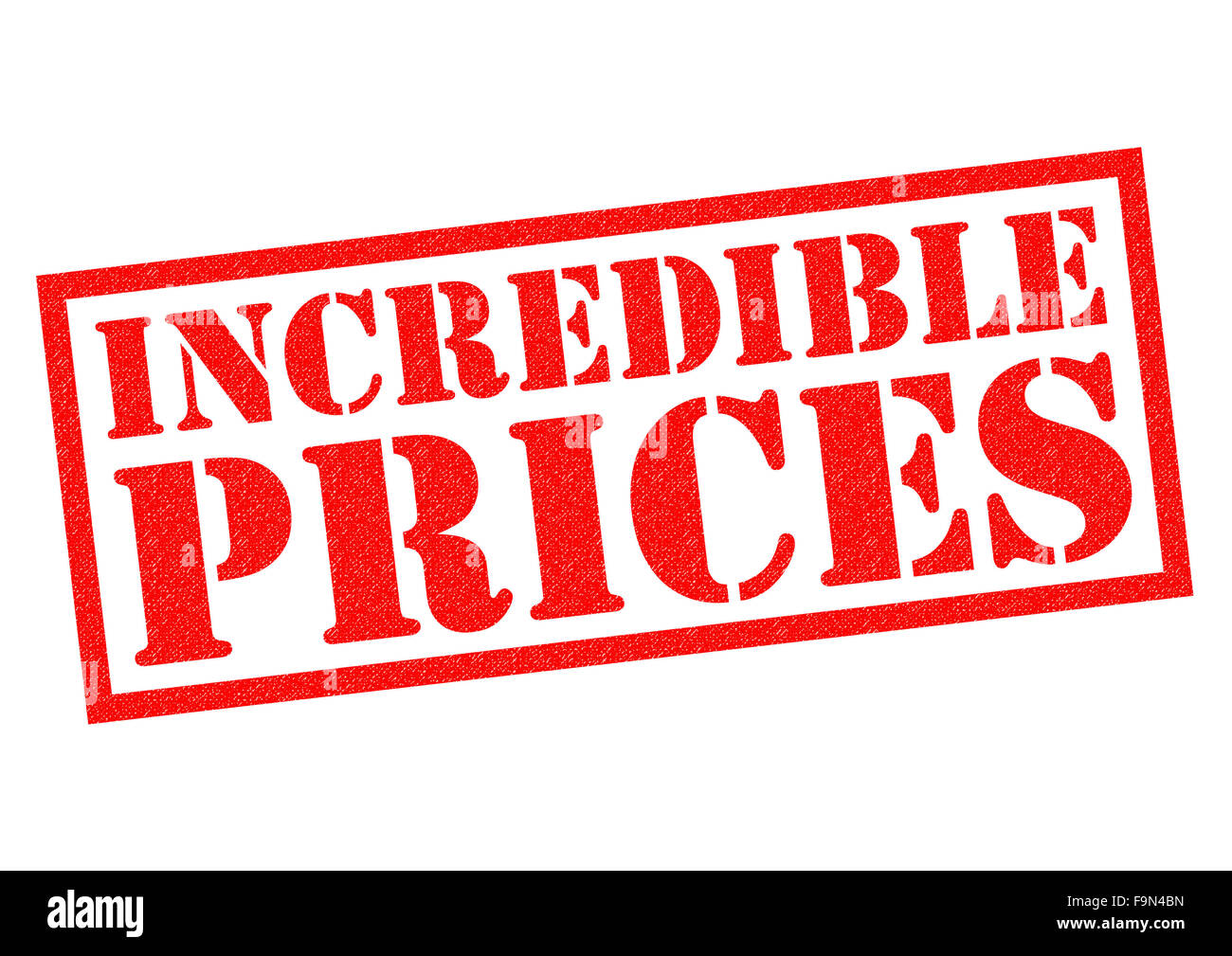 INCREDIBLE PRICES red Rubber Stamp over a white background Stock Photo ...