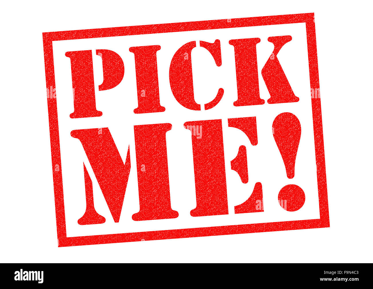 PICK ME! red Rubber Stamp over a white background Stock Photo - Alamy
