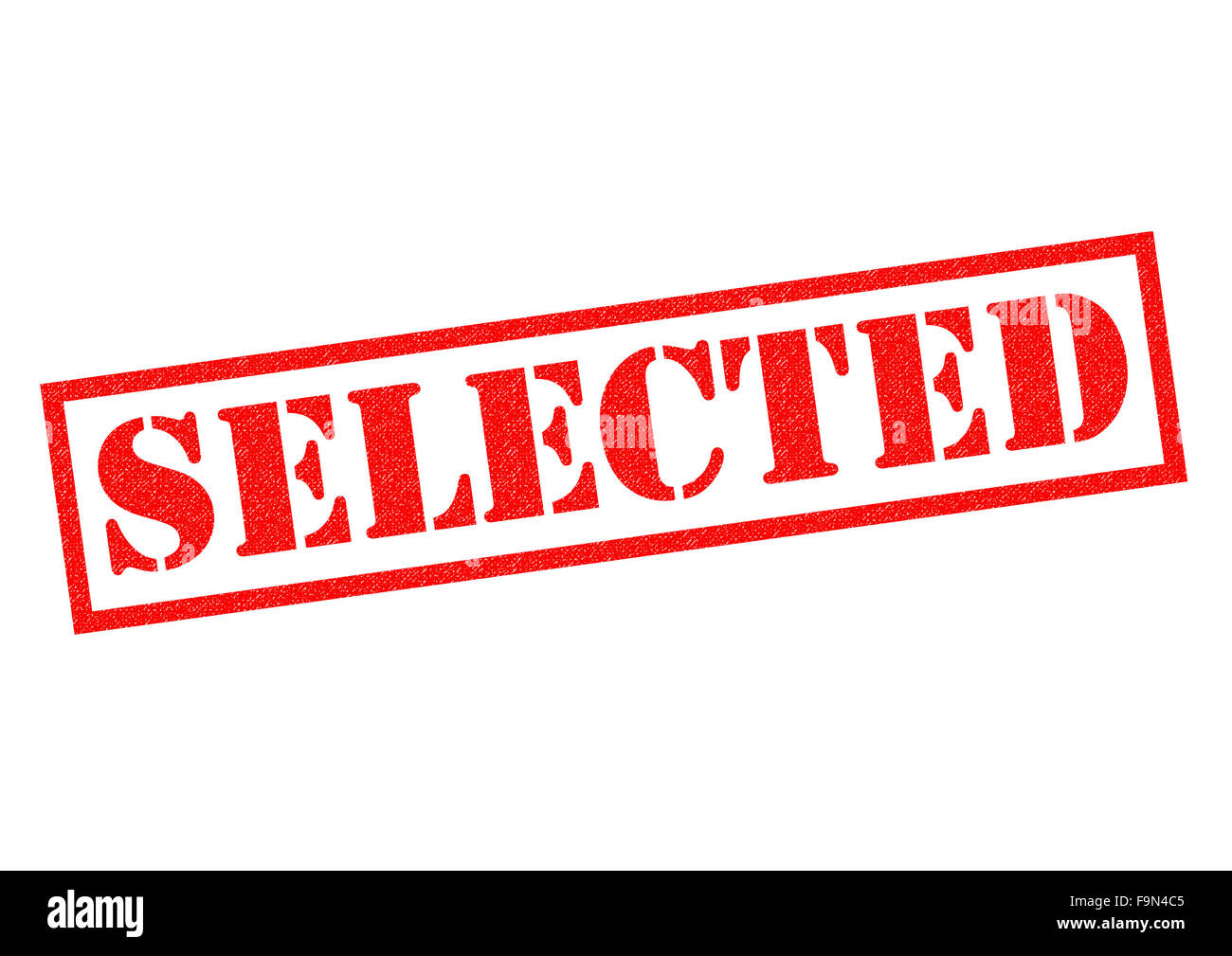 SELECTED red Rubber Stamp over a white background Stock Photo - Alamy