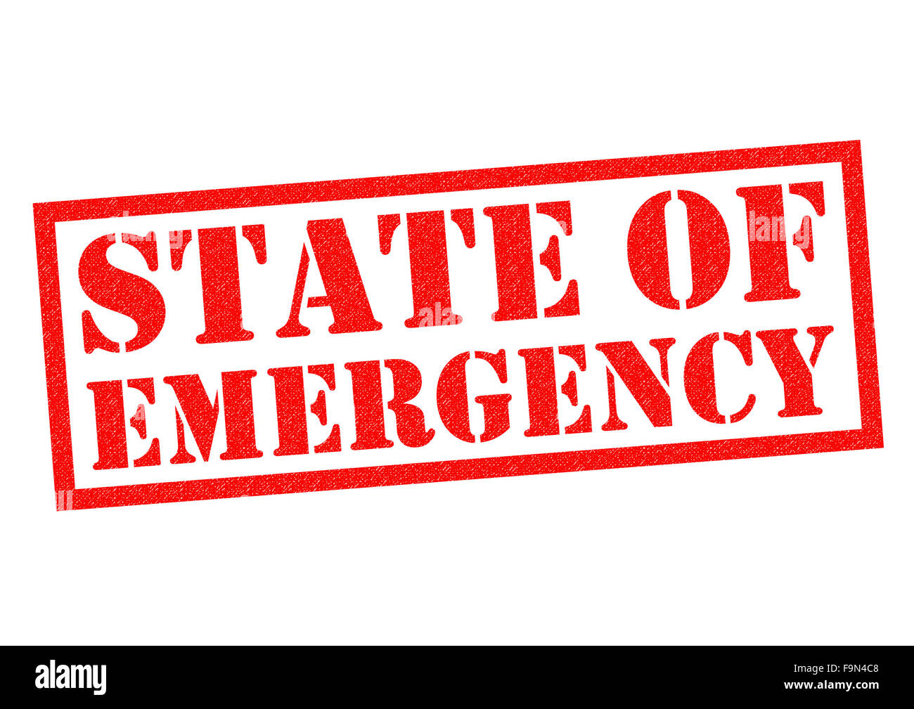 STATE OF EMERGENCY red Rubber Stamp over a white background Stock Photo ...