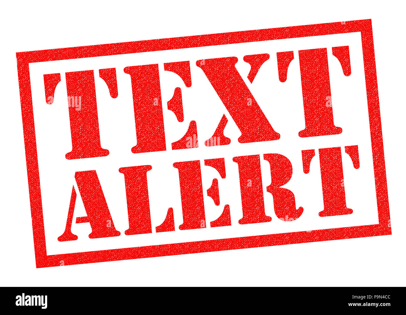 TEXT ALERT red Rubber Stamp over a white background Stock Photo - Alamy