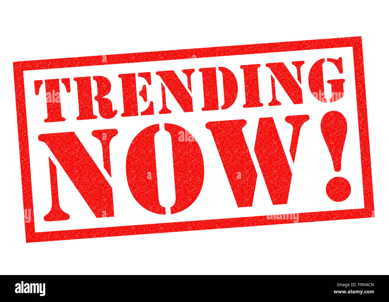 TRENDING NOW! red Rubber Stamp over a white background Stock Photo - Alamy