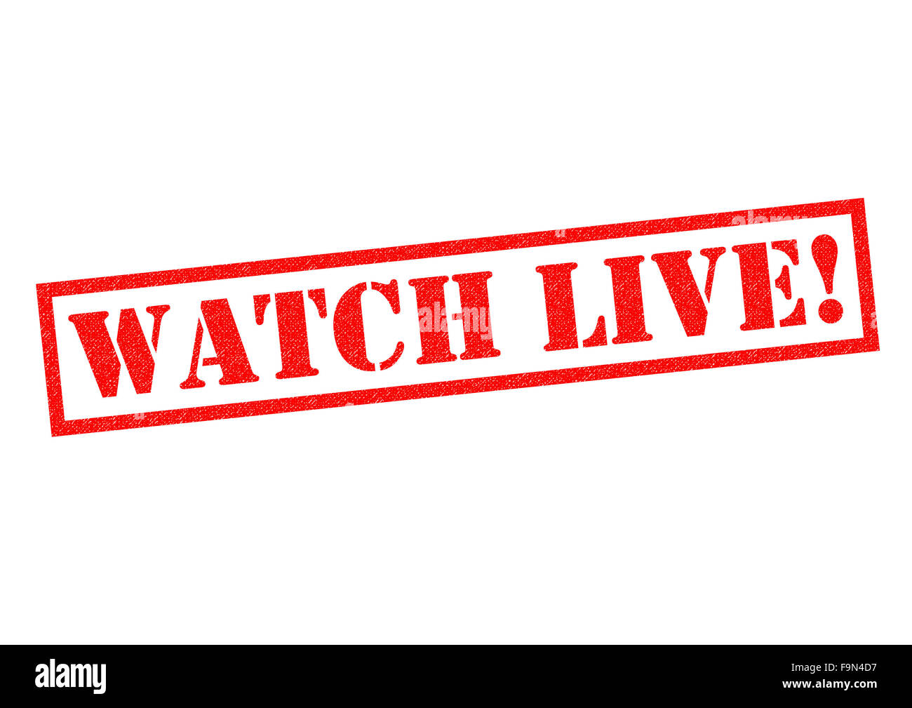 WATCH LIVE! red Rubber Stamp over a white background Stock Photo - Alamy