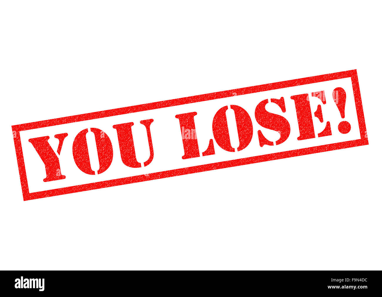 YOU LOSE! red Rubber Stamp over a white background Stock Photo - Alamy