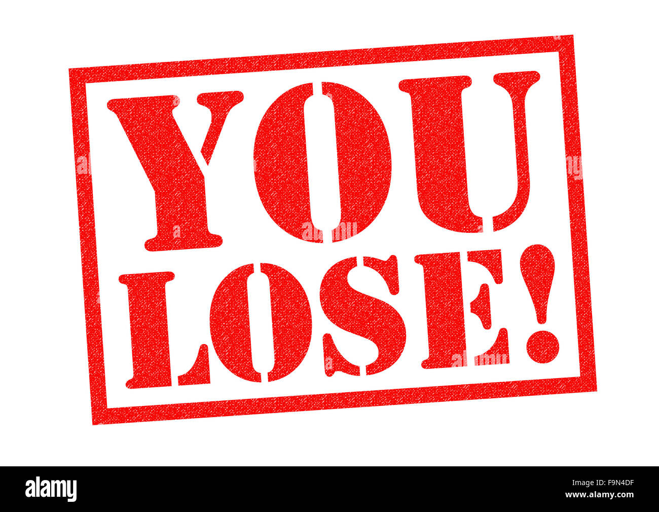 YOU LOSE! red Rubber Stamp over a white background Stock Photo - Alamy