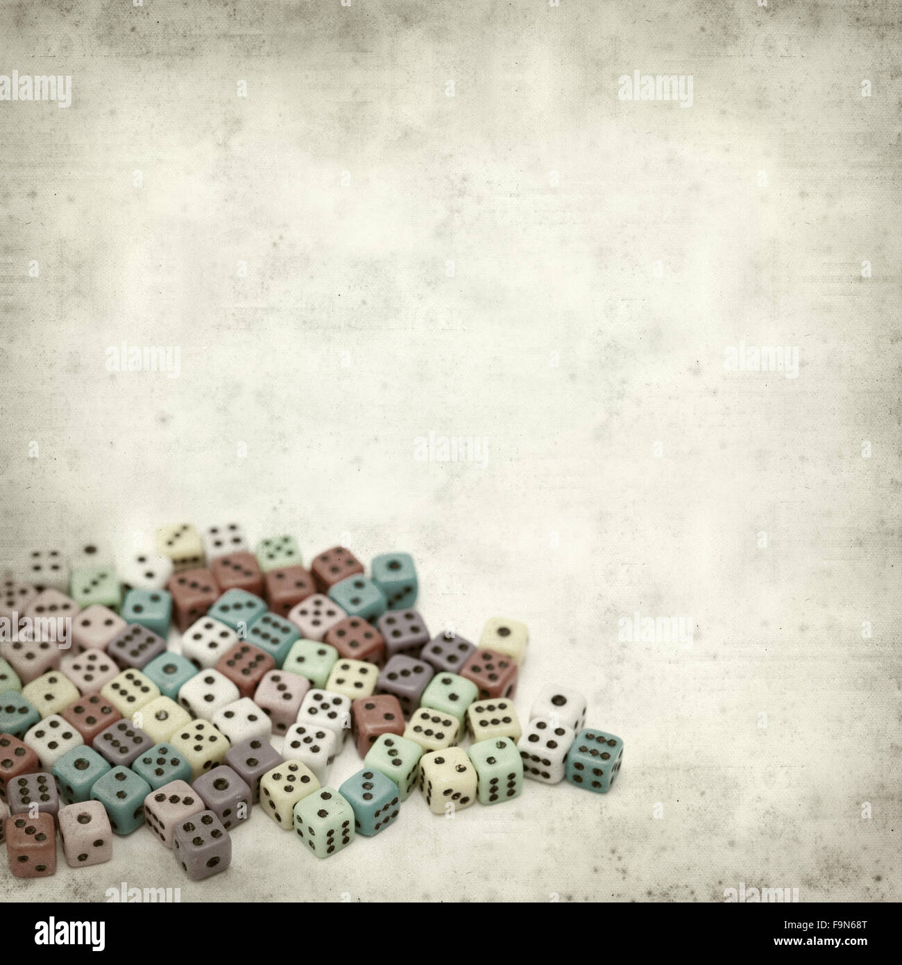 textured old paper background with many small dice Stock Photo - Alamy