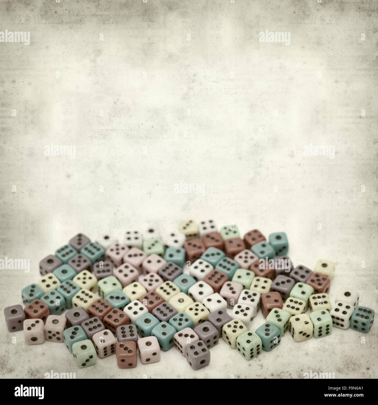 textured old paper background with many small dice Stock Photo - Alamy