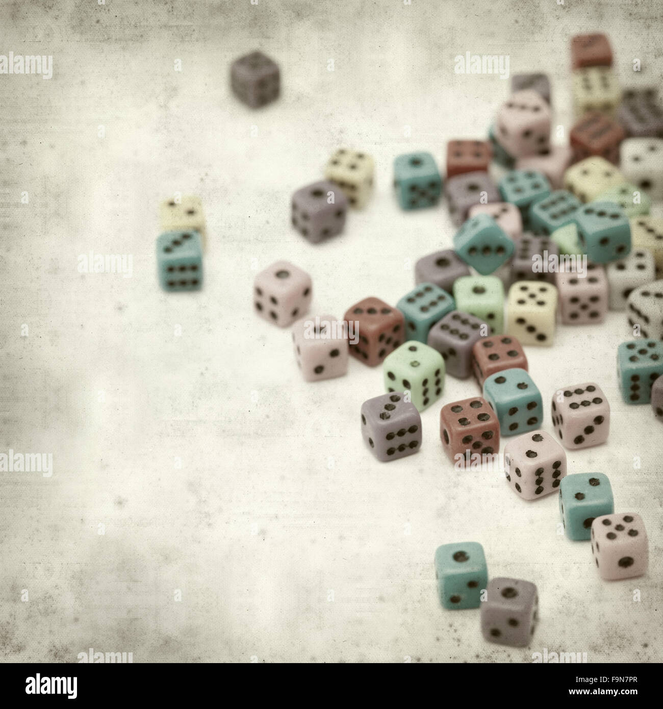 textured old paper background with many small dice Stock Photo - Alamy