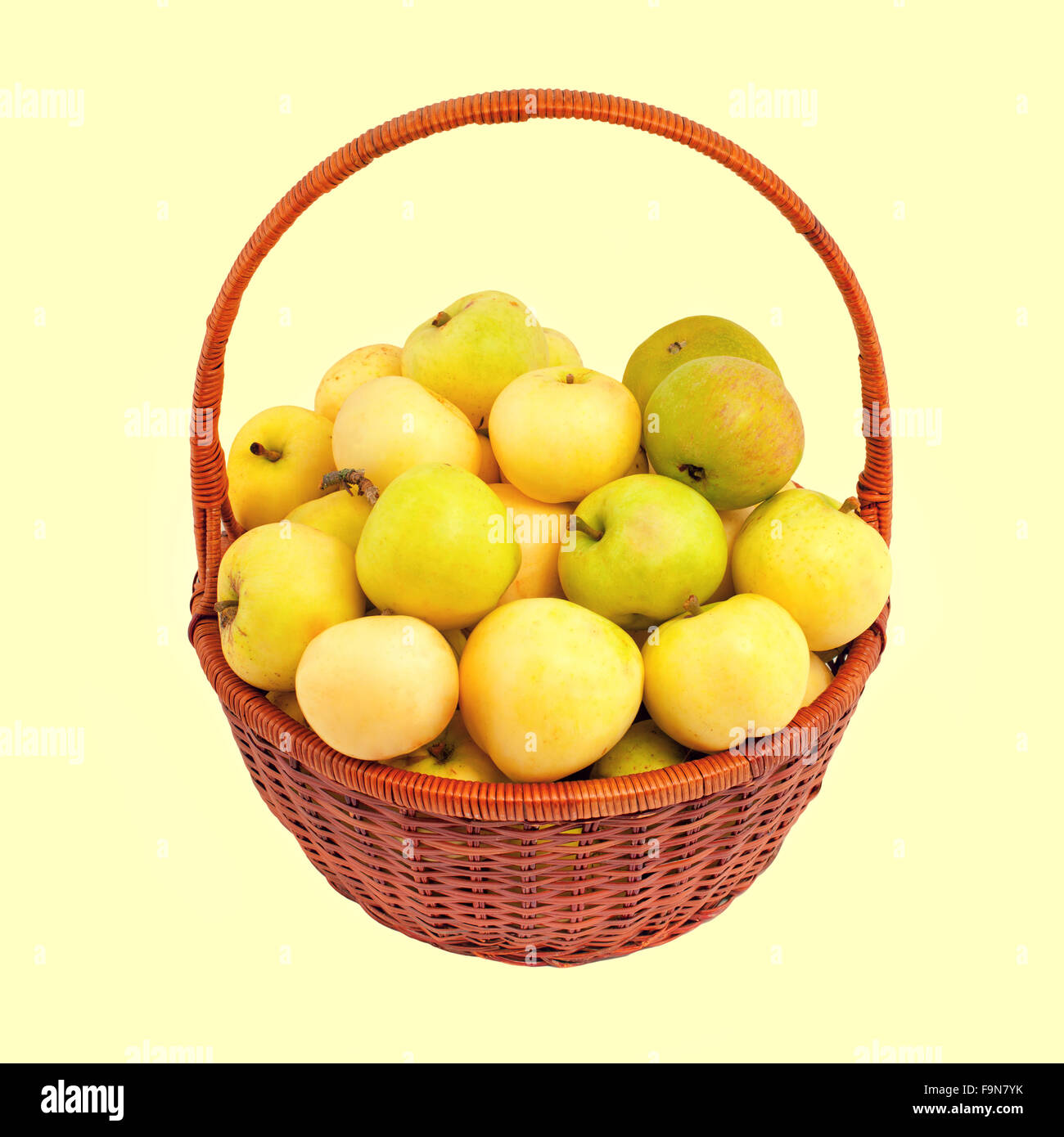 Basket with apples White Filling Stock Photo - Alamy