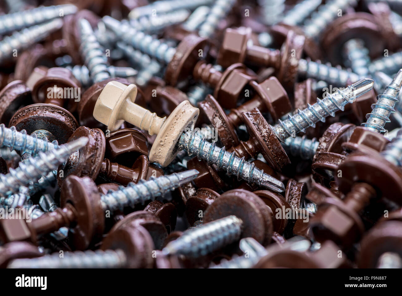 Many screws arranged as background Stock Photo - Alamy