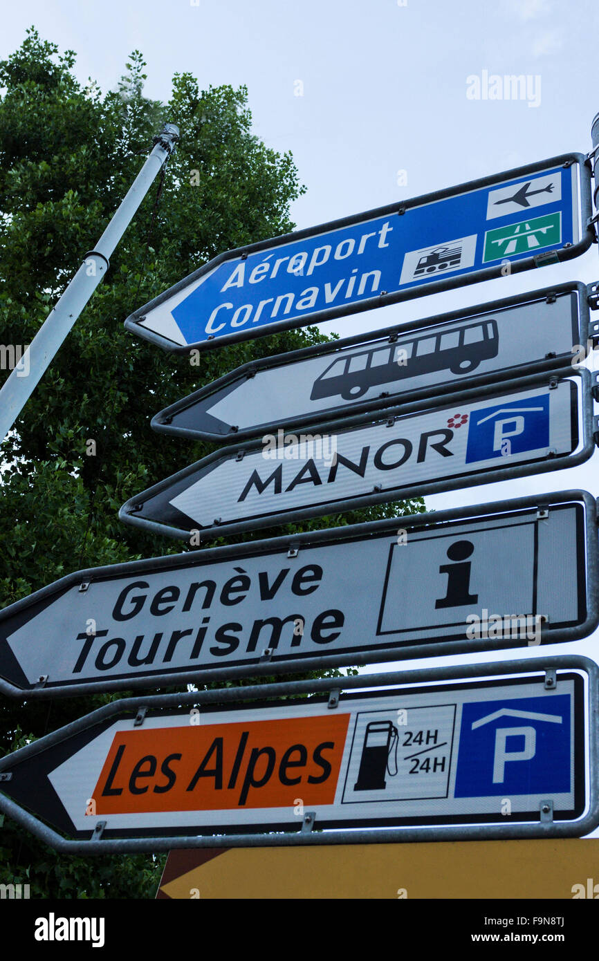 Signs in Geneva, Switzerland Stock Photo - Alamy