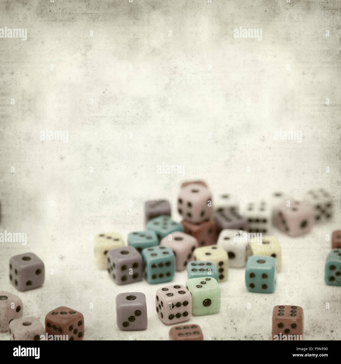 textured old paper background with many small dice Stock Photo - Alamy