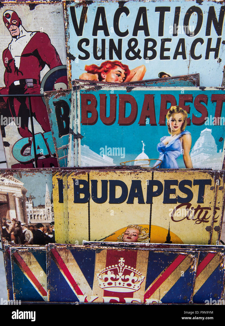 Vintage Budapest signs for sale, Budapest, Hungary Stock Photo - Alamy