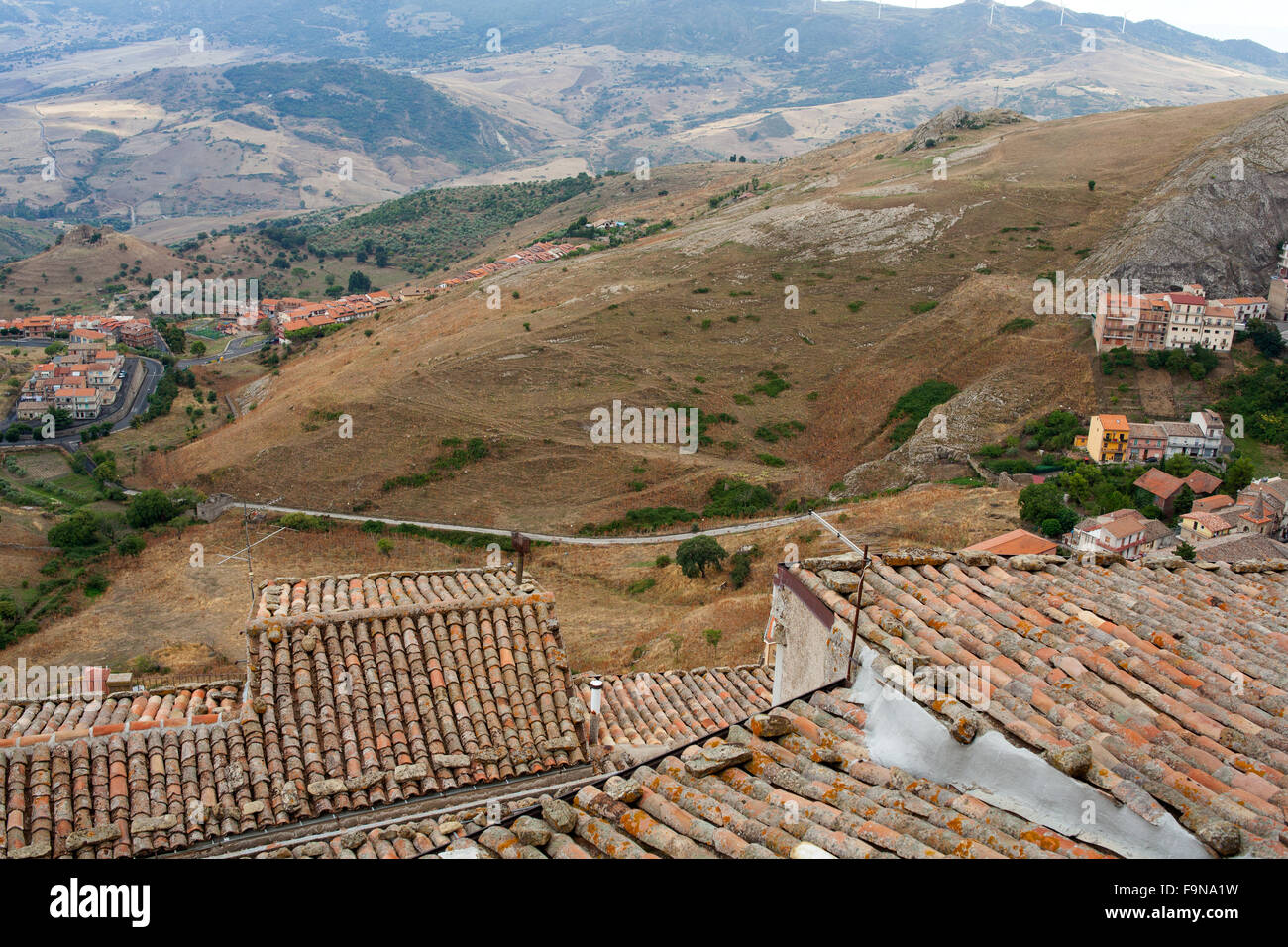 View of Troina, little town in Sicily - Italy Stock Photo - Alamy